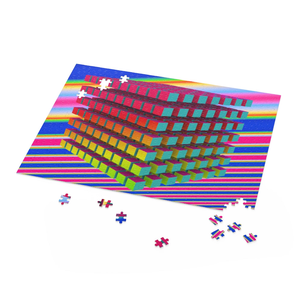 Pop art collage in zine concept - jigsaw puzzle