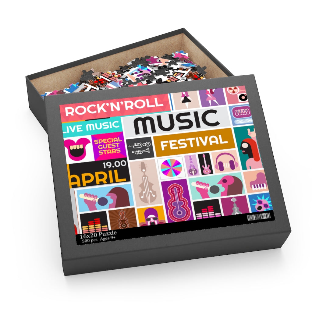Rock concert - music festival collage - jigsaw puzzle